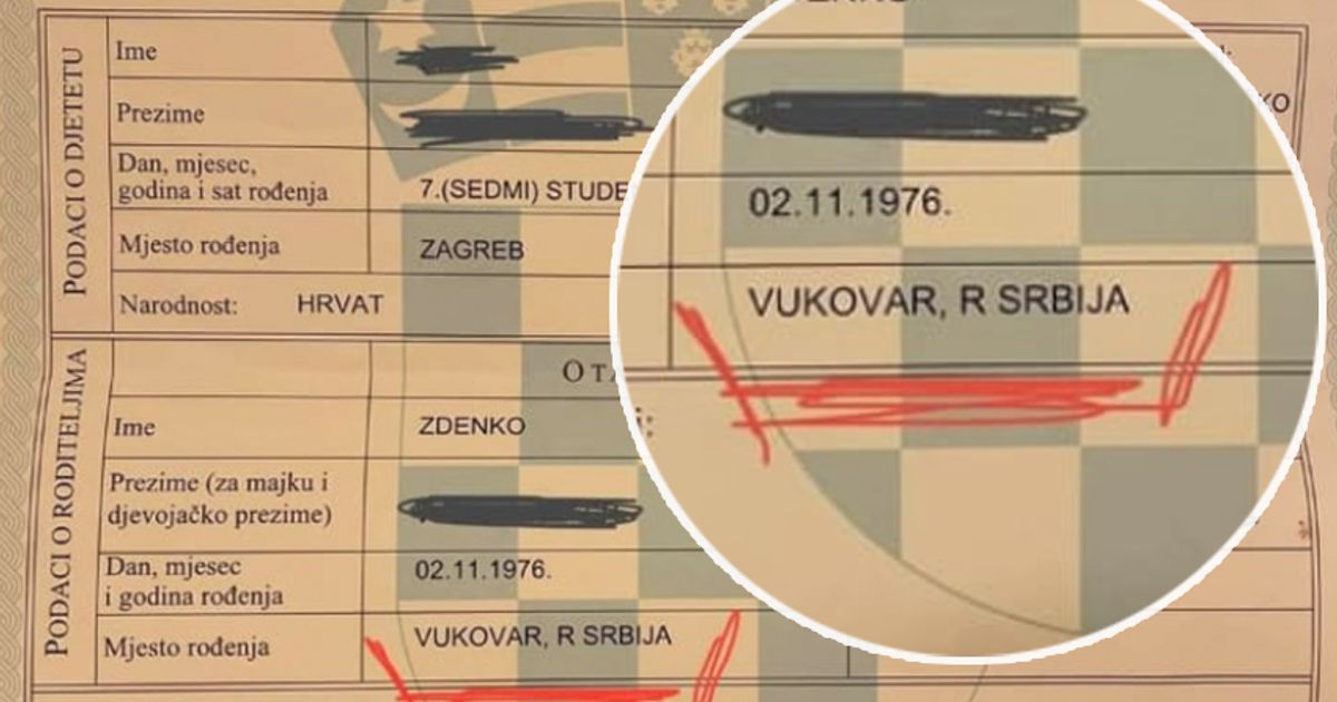 Nevjerojatno. Matični ured u Zagrebu muškarcu izdao rodni list na kojem ...