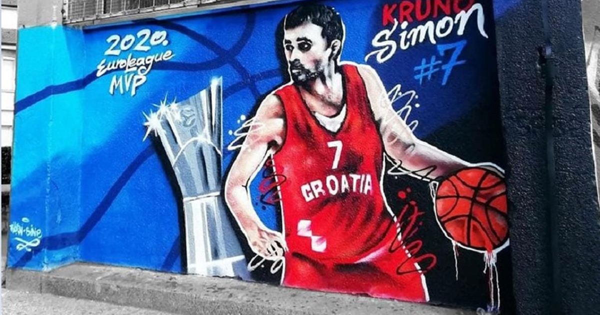 "MVP Eurolige 2020." — Kruno Simon dobio je velebni mural na Pantovčaku | Telegram.hr
