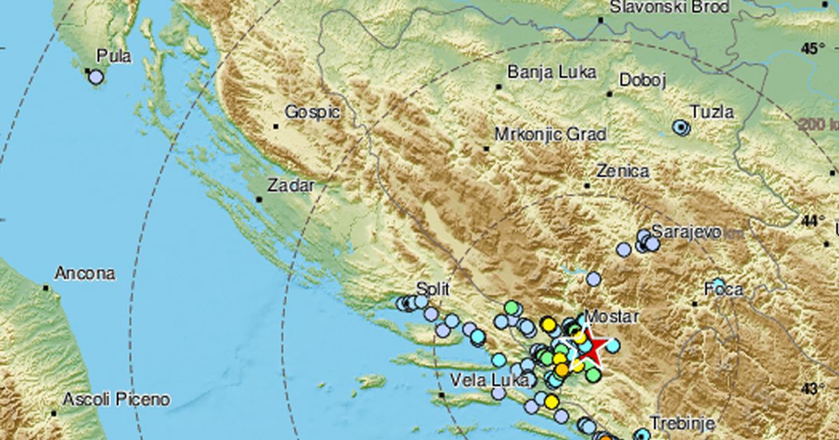 Potres magnitude 4,2 stupnja maloprije kod Mostara, osjetio se do ... Potres magnitude 4,2 stupnja maloprije kod Mostara, osjetio se do ...