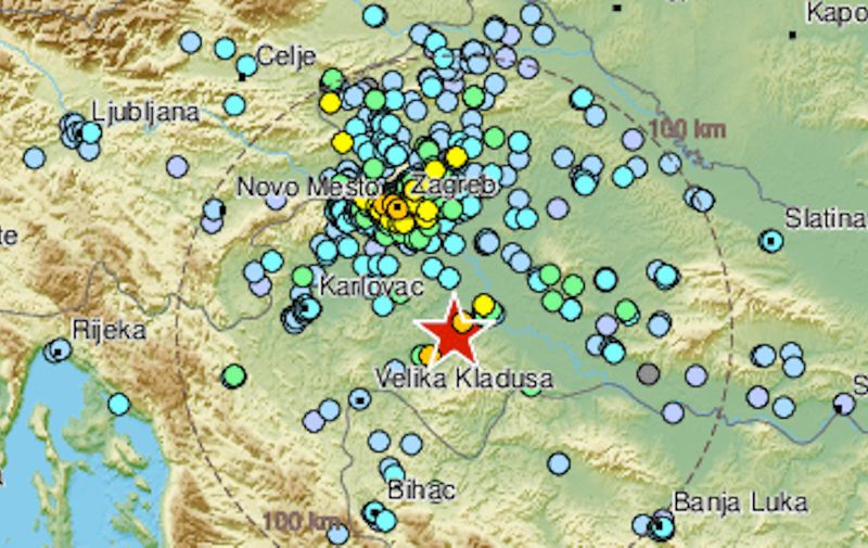 Potres kod Petrinje, jako se osjetio i u Zagrebu. Hrvatska seizmološka služba javlja da je bio ...